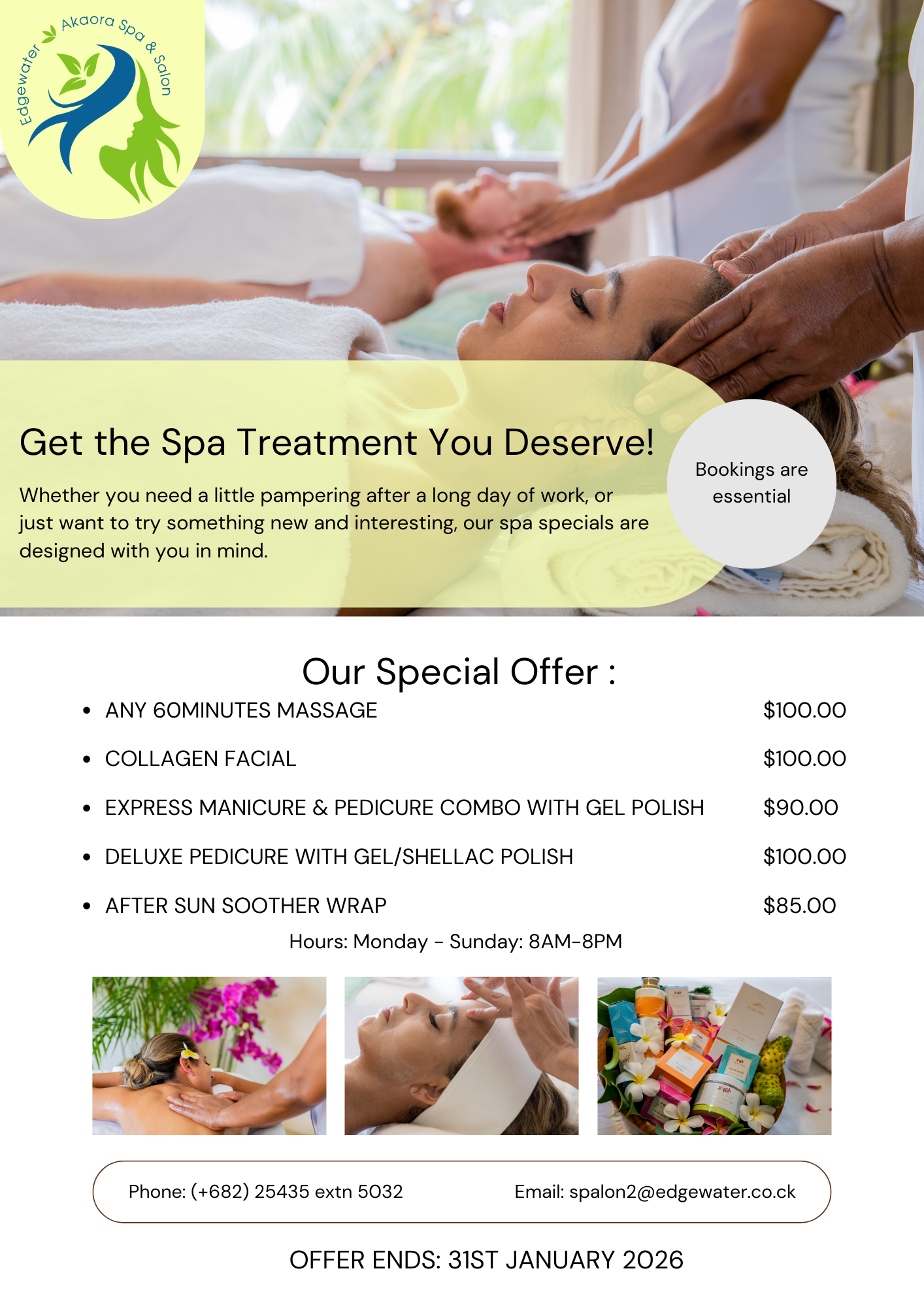 Special Offers - The Edgewater Resort & Spa